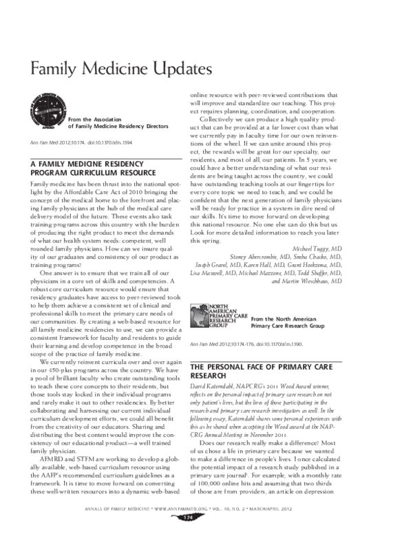 (PDF) A Family Medicine Residency Program Curriculum Resource