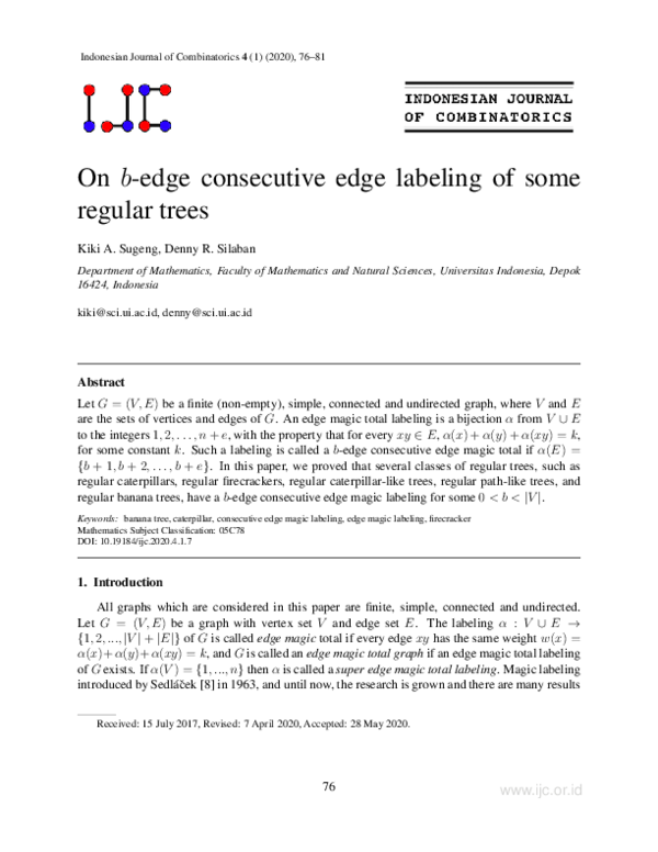 (PDF) On b-edge consecutive edge labeling of some regular tree