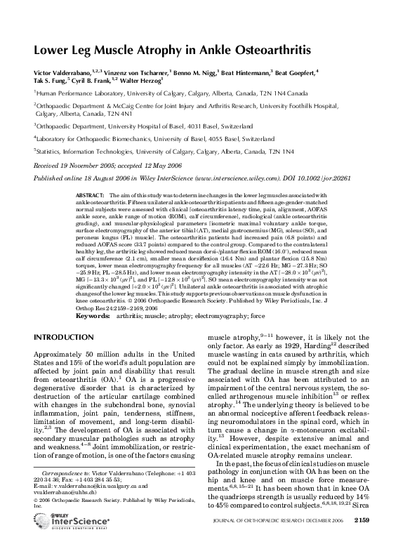 (PDF) Lower leg muscle atrophy in ankle osteoarthritis | Tak Fung ...
