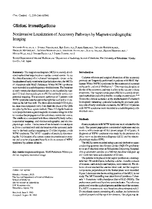 (PDF) Noninvasive localization of accessory pathways by ...