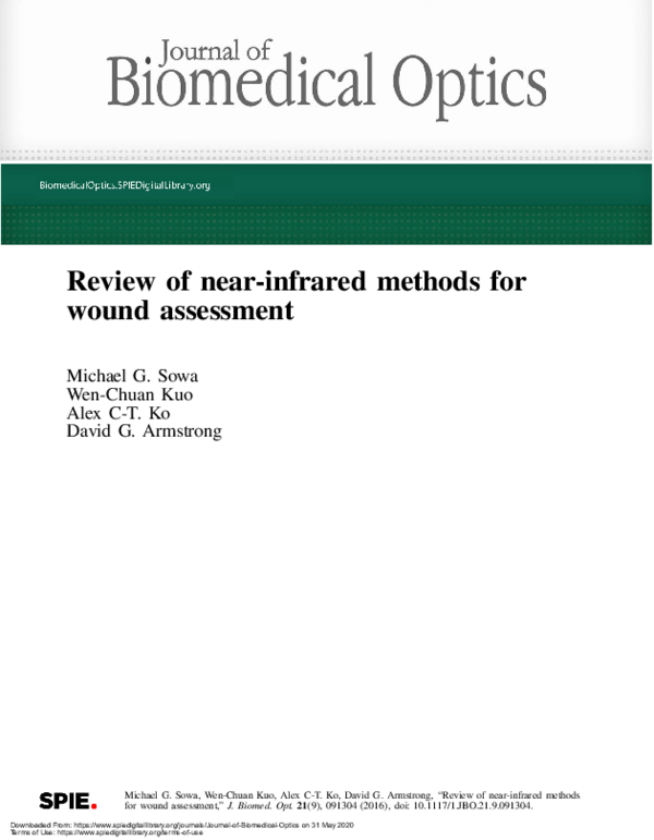 (PDF) Review of near-infrared methods for wound assessment