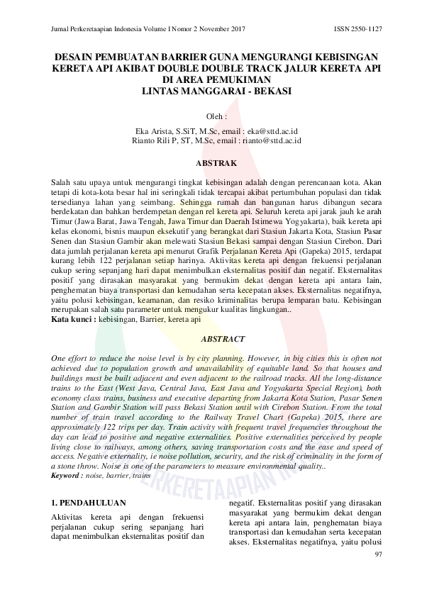 (PDF) Barrier Design To Reduce Railway Noise Due to Double Track ...