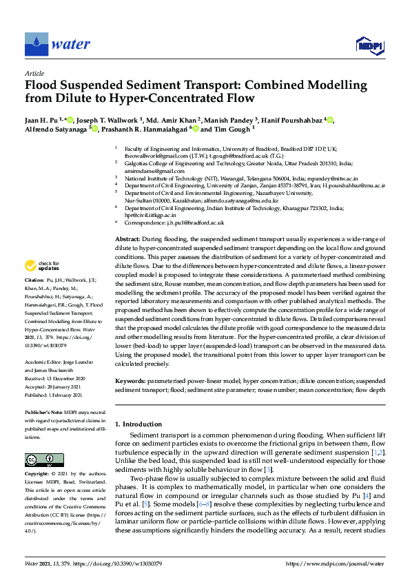 (PDF) Flood Suspended Sediment Transport: Combined Modelling from ...