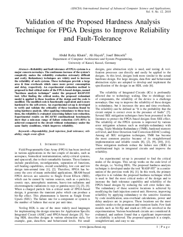 (PDF) Validation of the Proposed Hardness Analysis Technique for FPGA Designs to Improve ...