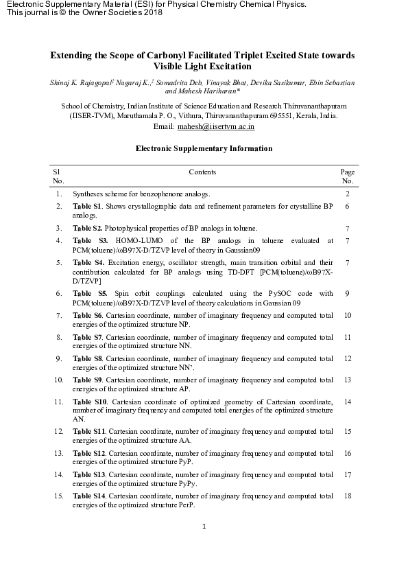 (PDF) Extending the scope of the carbonyl facilitated triplet excited ...