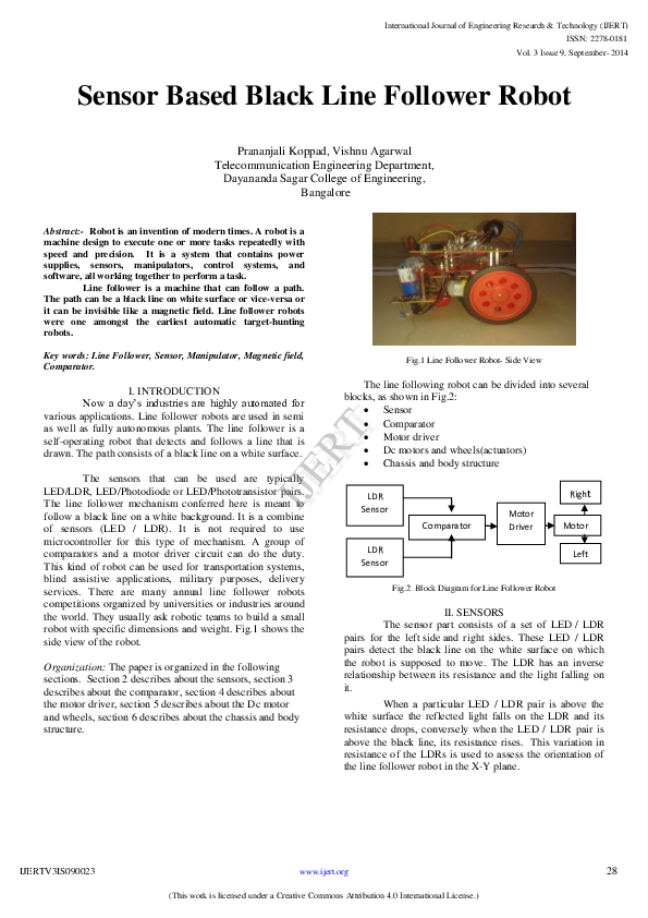 (PDF) Sensor Based Black Line Follower Robot