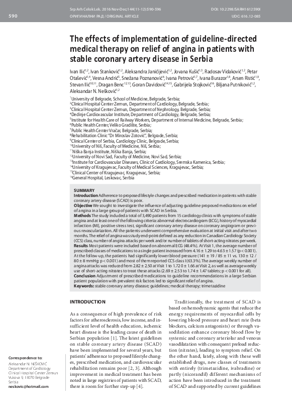 (PDF) Guideline-Directed Therapy for Angina Relief in SCAD Patients