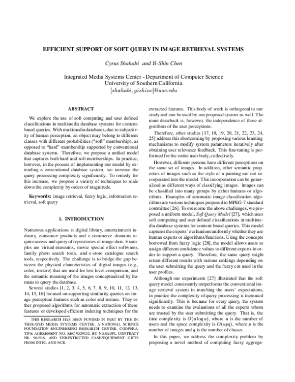 (PDF) Efficient Support of Soft Query in Image Retrieval Systems | Yi-Shin Chen - Academia.edu