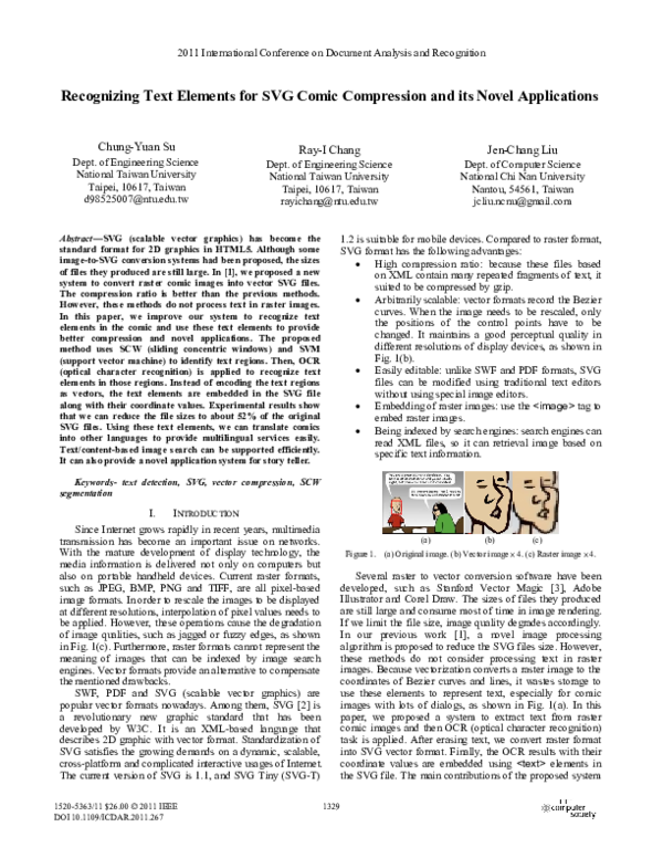 (PDF) Recognizing Text Elements for SVG Comic Compression and Its Novel ...