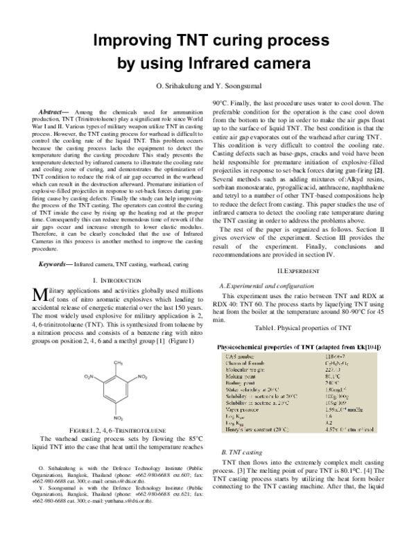 (PDF) Improving TNT curing process by using Infrared camera