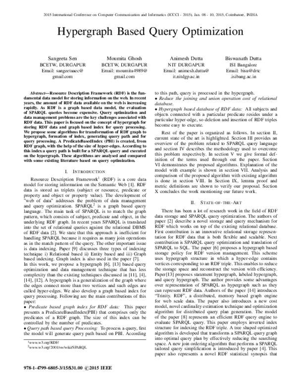 (PDF) Hypergraph based query optimization | Sangeeta Sen - Academia.edu
