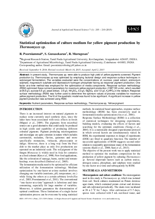 (PDF) Statistical optimization of culture medium for neutral protease production by Aspergillus ...