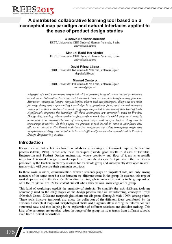 Pdf A Distributed Collaborative Learning Tool Based On A Conceptual Map Paradigm And Natural