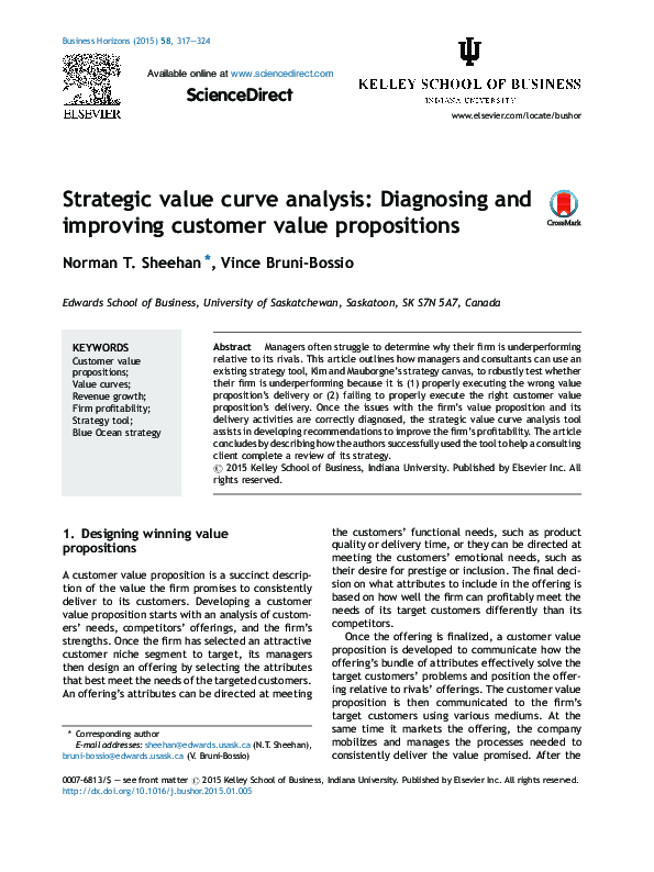 (PDF) Strategic value curve analysis: Diagnosing and improving customer ...