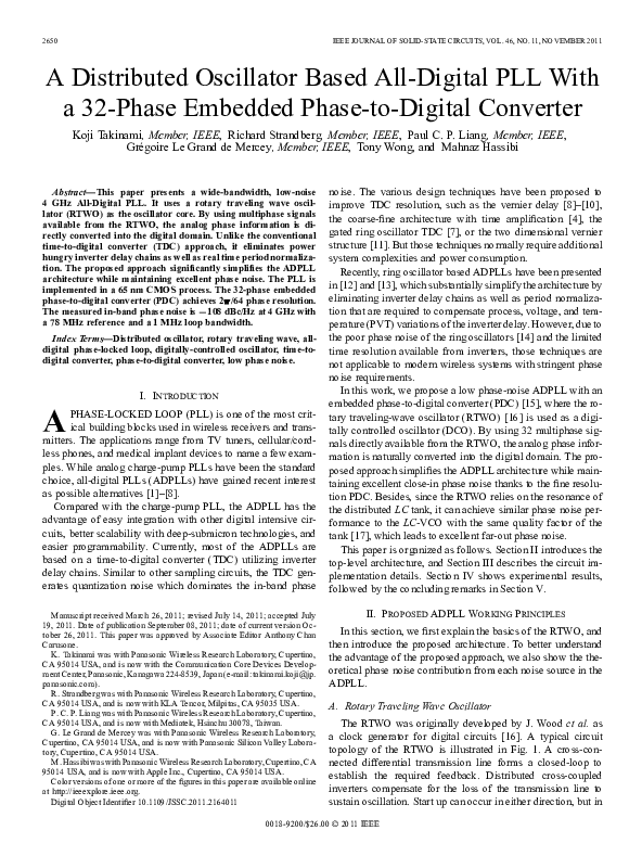 (PDF) A Distributed Oscillator Based All-Digital PLL With a 32-Phase ...