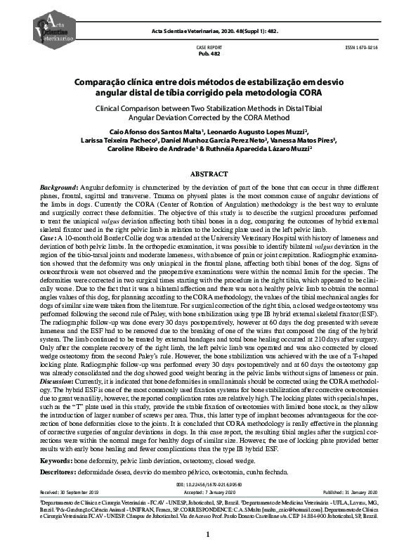 (PDF) Clinical comparison between two stabilization methods in distal ...