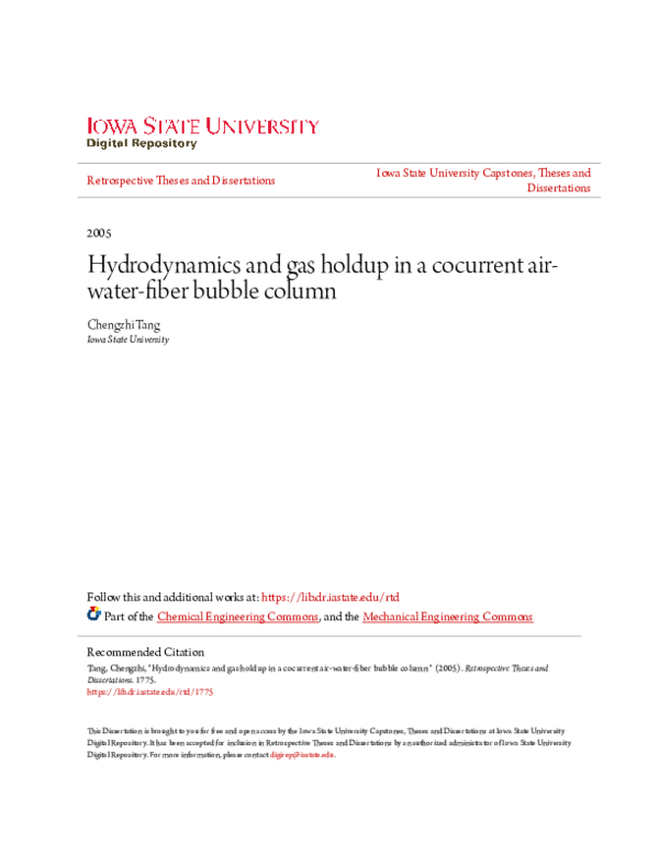 (PDF) Hydrodynamics and gas holdup in a cocurrent air-water-fiber ...