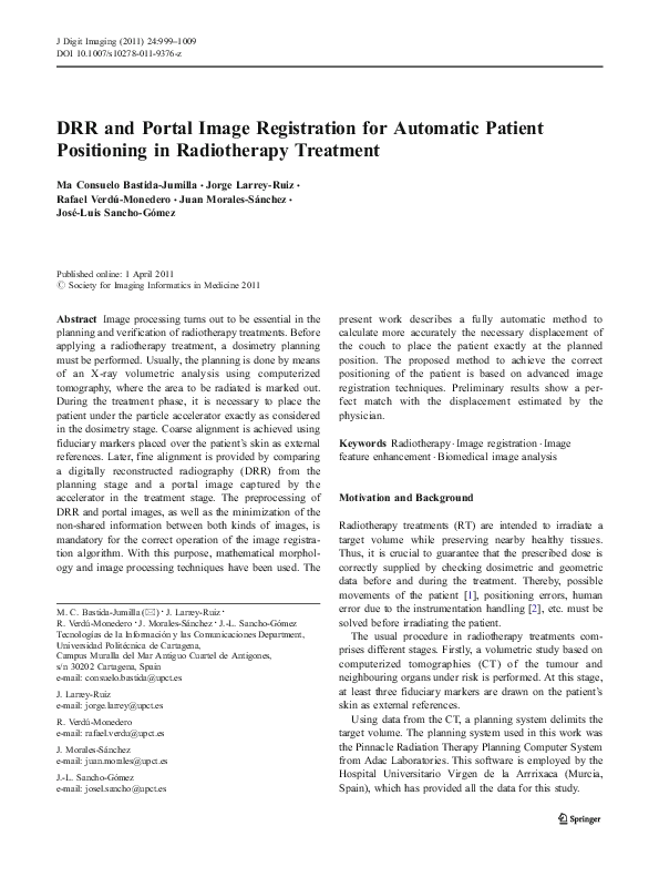 (PDF) DRR and Portal Image Registration for Automatic Patient ...