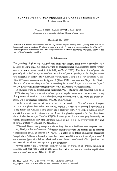 (PDF) Planet formation process as a phase transition