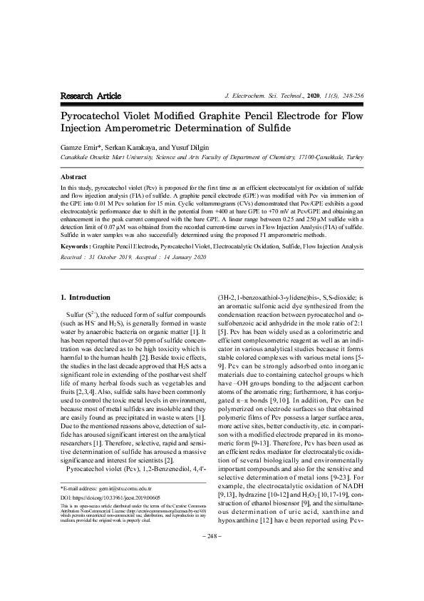 (PDF) Pyrocatechol Violet Modified Graphite Pencil Electrode for Flow ...