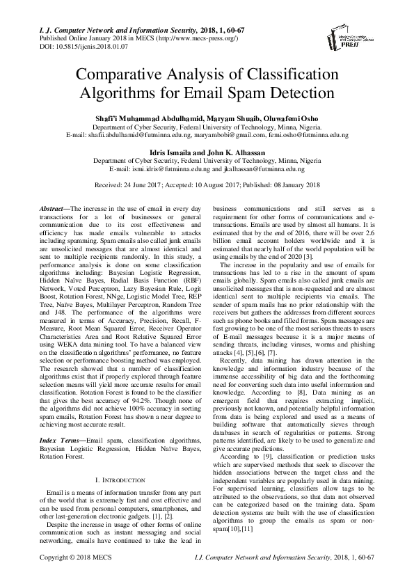 (PDF) A Comparative Analysis of Classification Algorithms for Students College Enrollment ...