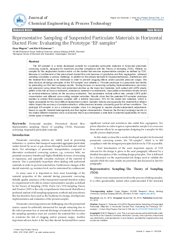 (PDF) Representative Sampling of Suspended Particulate Materials in ...