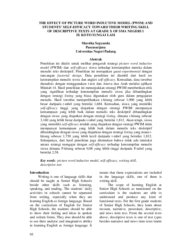 (PDF) The Effect of Picture Word Inductive Model (Pwim) and Students ...