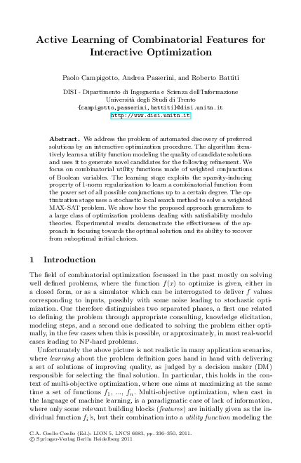(PDF) Active Learning of Combinatorial Features for Interactive Optimization