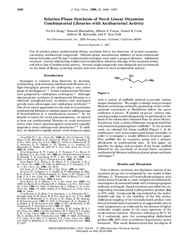 (PDF) Solution-Phase Synthesis of Novel Linear Oxyamine Combinatorial ...