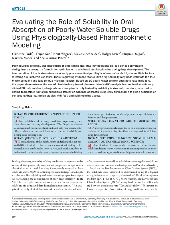 (PDF) Evaluating the role of solubility in oral absorption of poorly ...