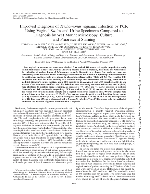(PDF) Improved diagnosis of Trichomonas vaginalis infection by PCR ...