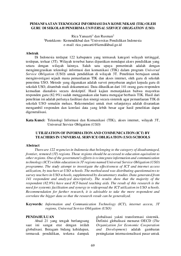(PDF) Pemanfaatan Teknologi Informasi Dan Komunikasi Dalam Pembelajaran