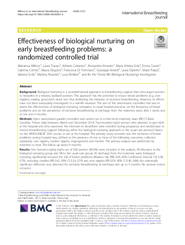 (PDF) Effectiveness of biological nurturing on early breastfeeding ...