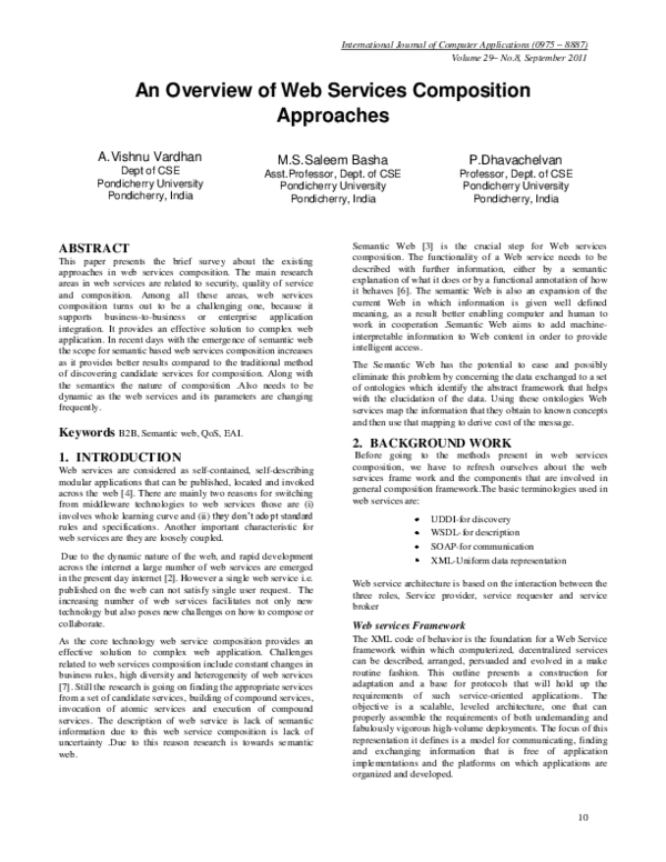 (PDF) An Overview of Web Services Composition Approaches