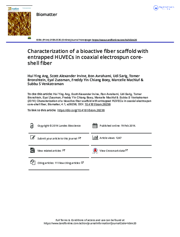 (PDF) Characterization of a bioactive fiber scaffold with entrapped ...