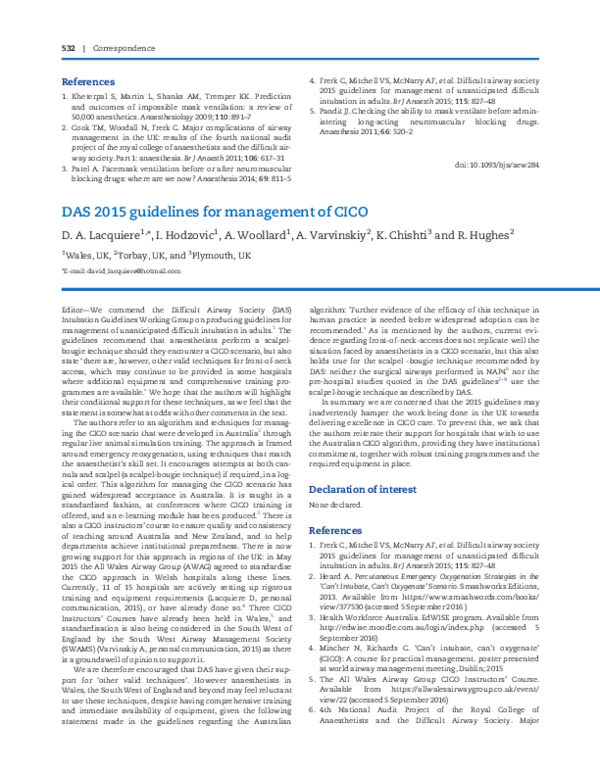 (PDF) DAS 2015 guidelines for management of CICO