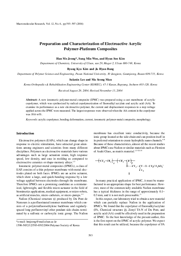 (PDF) Preparation and characterization of the electroactive composites ...