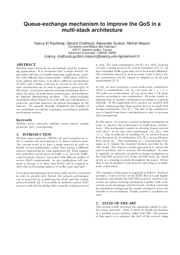 (PDF) Queue-exchange mechanism to improve the QoS in a multi-stack architecture