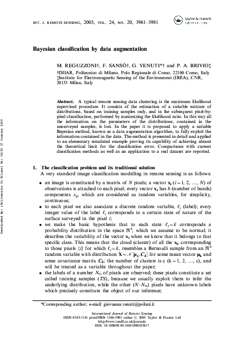 (PDF) Bayesian classification by data augmentation