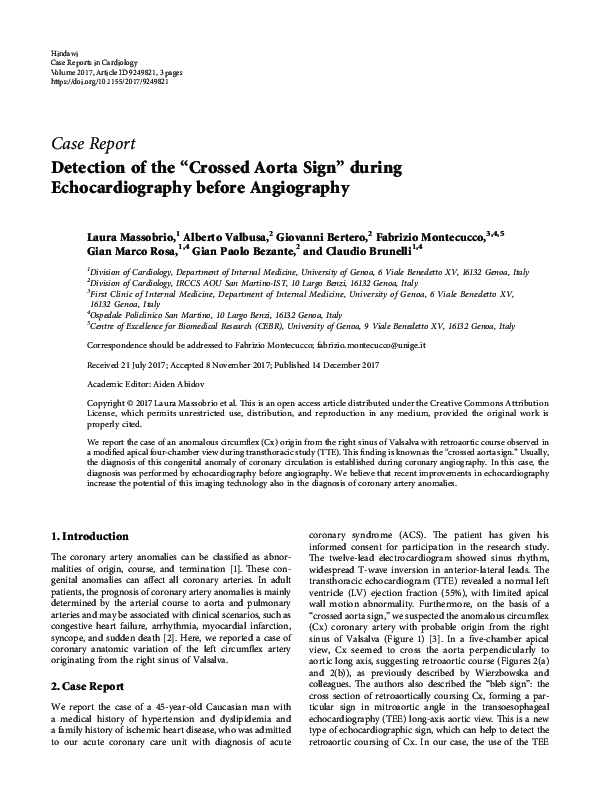 (PDF) Detection of the "Crossed Aorta Sign" during Echocardiography ...