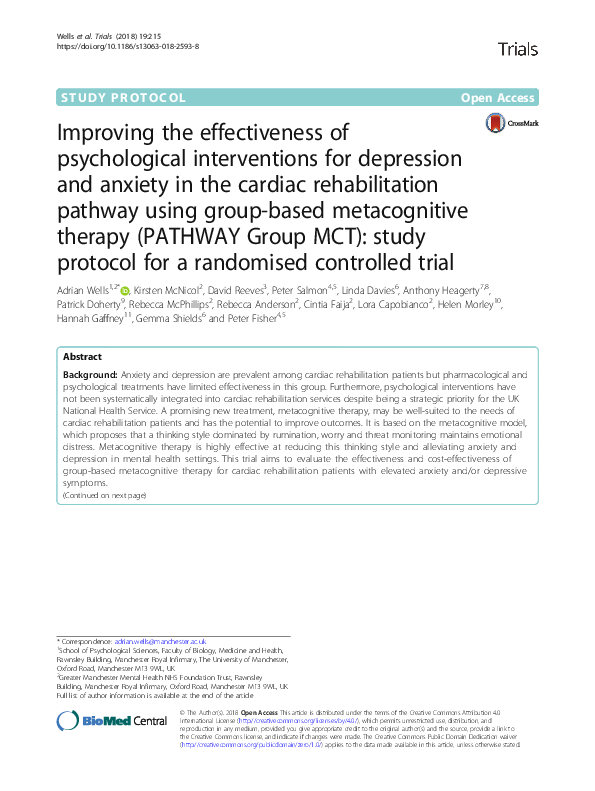 (PDF) Group Metacognitive Therapy vs. Mindfulness Meditation Therapy in a Transdiagnostic ...
