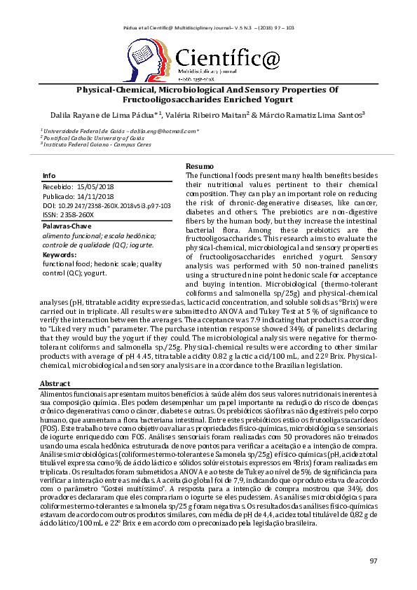 (PDF) Physical-Chemical, Microbiological and Sensory Properties of Fructooligosaccharides ...