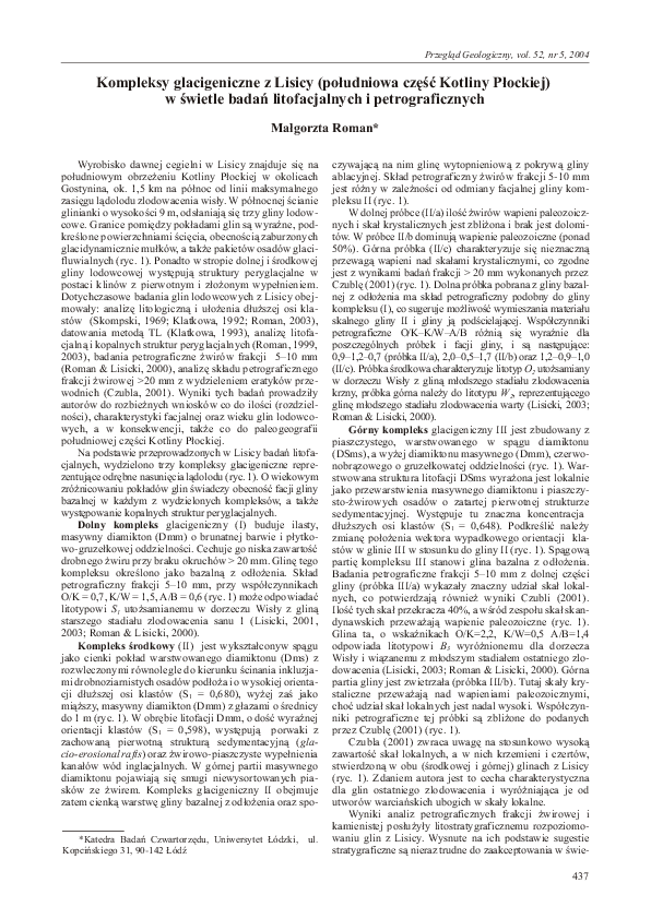 (PDF) Kompleksy glacigeniczne z Lisicy (południowa część Kotliny ...