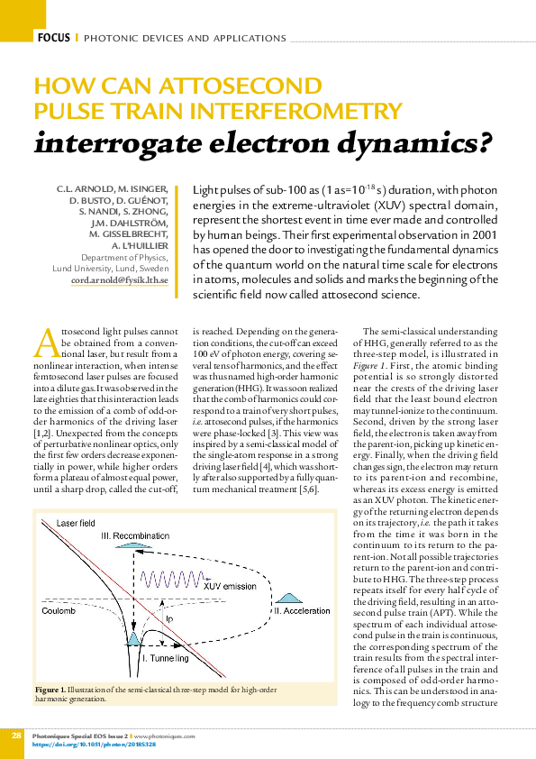 (PDF) How can attosecond pulse train interferometry interrogate electron dynamics?