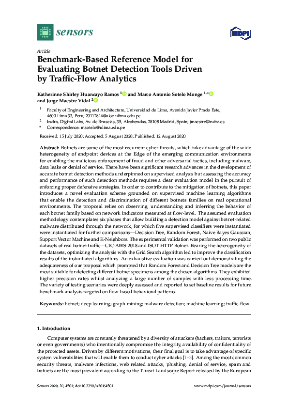 (PDF) Benchmark-Based Reference Model for Evaluating Botnet Detection Tools Driven by Traffic ...