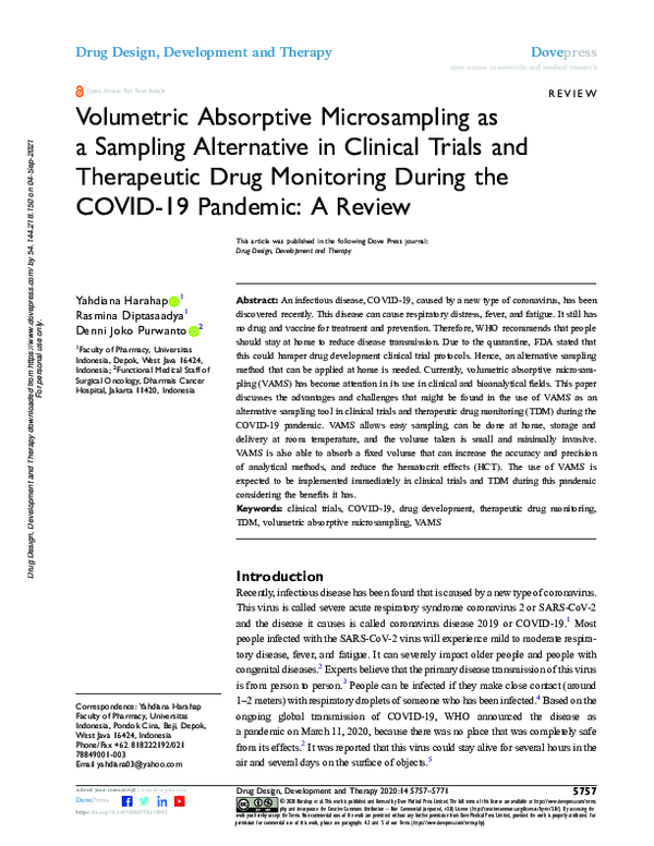 Pdf Volumetric Absorptive Microsampling As A Sampling Alternative In