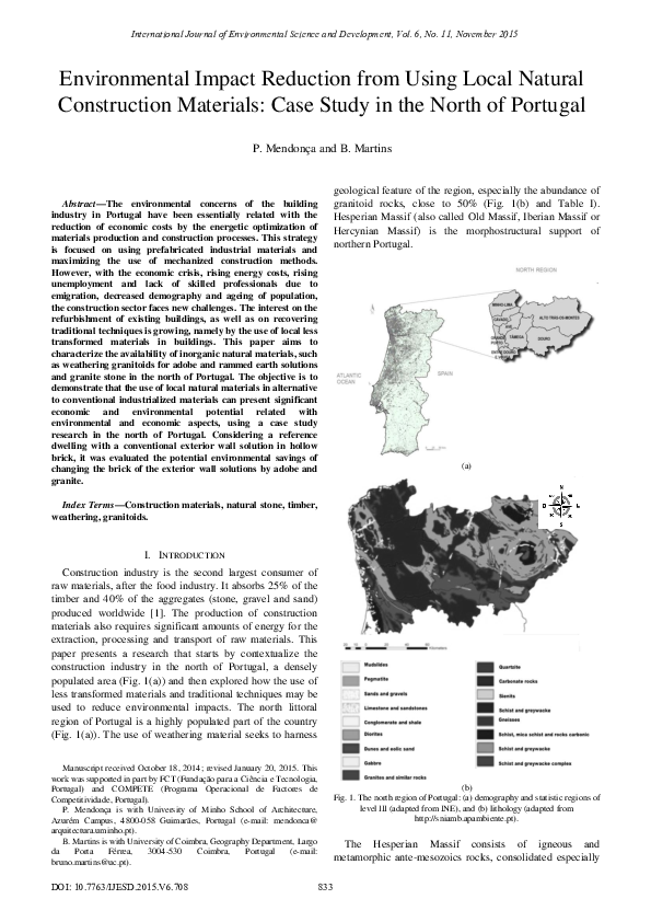 (PDF) Environmental Impact Reduction from Using Local Natural ...