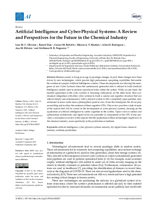(PDF) Artificial Intelligence and Cyber-Physical Systems: A Review and ...