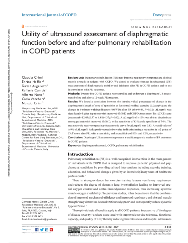 (PDF) Utility of ultrasound assessment of diaphragmatic function before ...