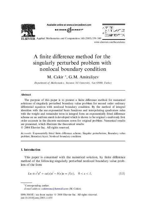 (PDF) A finite difference method for the singularly perturbed problem with nonlocal boundary ...